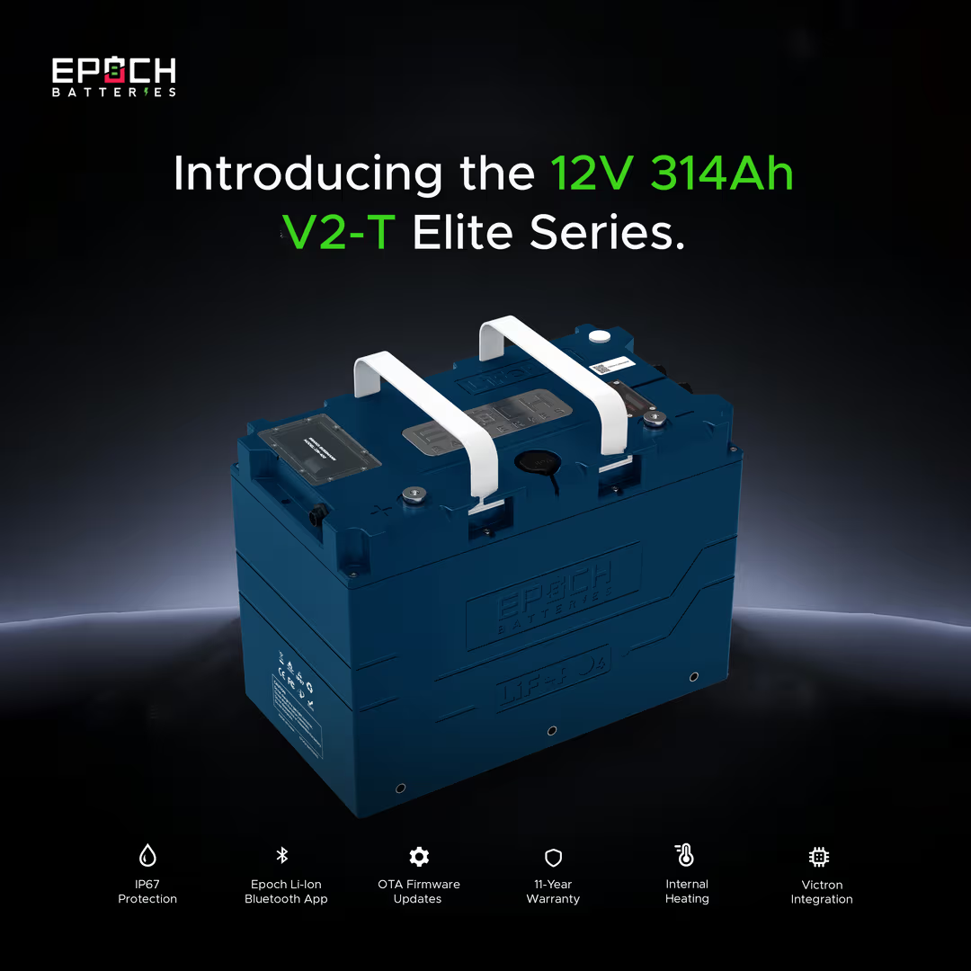 12V 314Ah V2-T Elite Series - Heated & Bluetooth & Victron Comms LiFeP ...